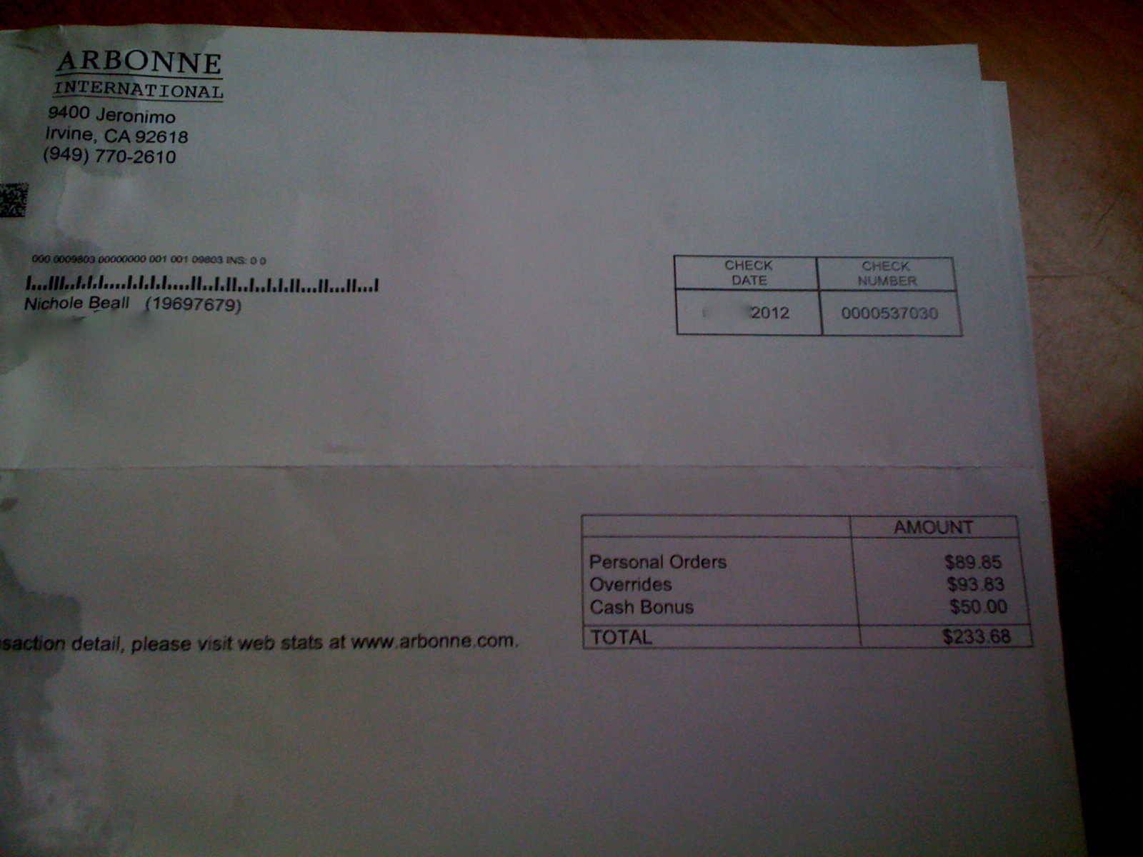 BE SELF MOTIVATED AND ACHIEVE YOUR DREAMS: Arbonne Pay Checks! It's ...