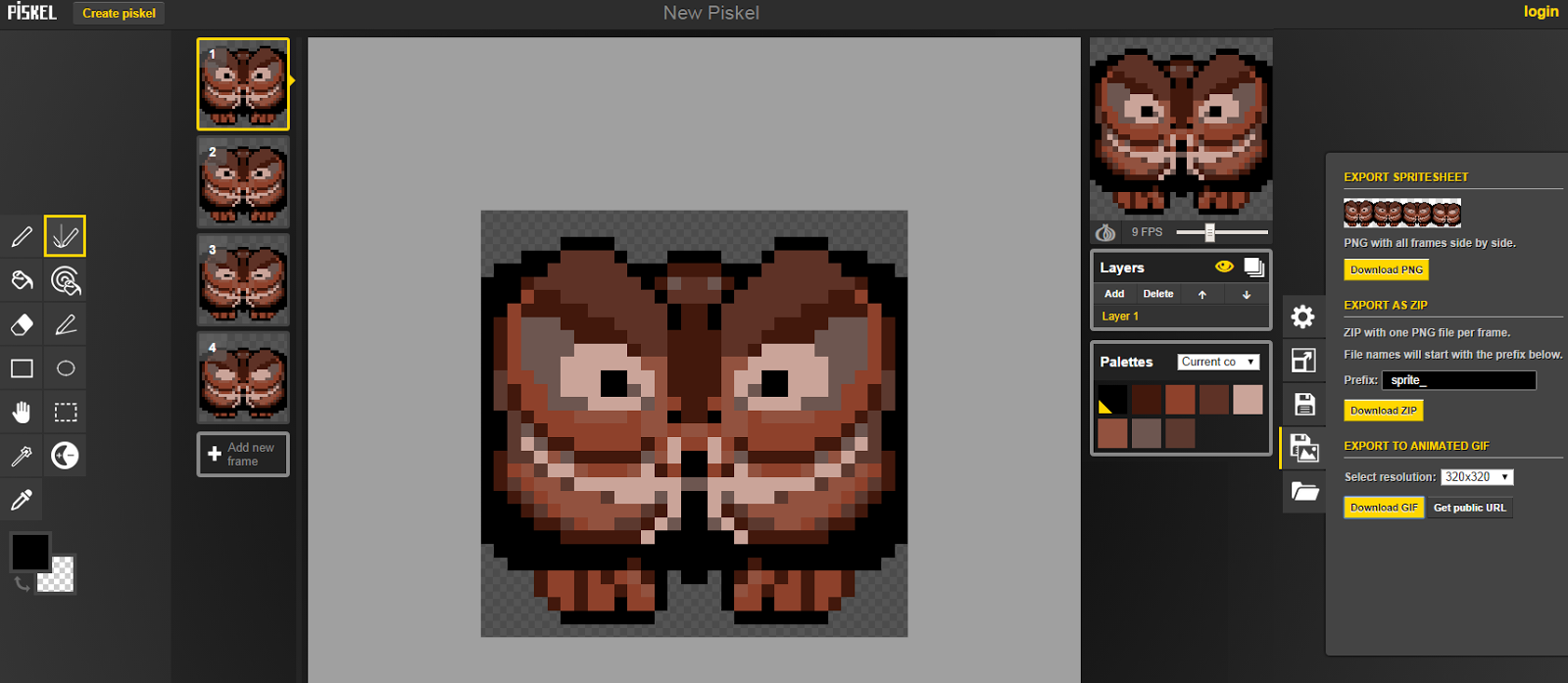 Pixels Mil: Piskel. La herramienta web definitiva para el pixelart.