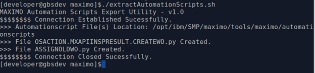 Utility to export Maximo Automation scripts to directory Utility to export Maximo Automation scripts to directory
