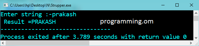 Program In C To Convert String Lowercase Into Uppercase