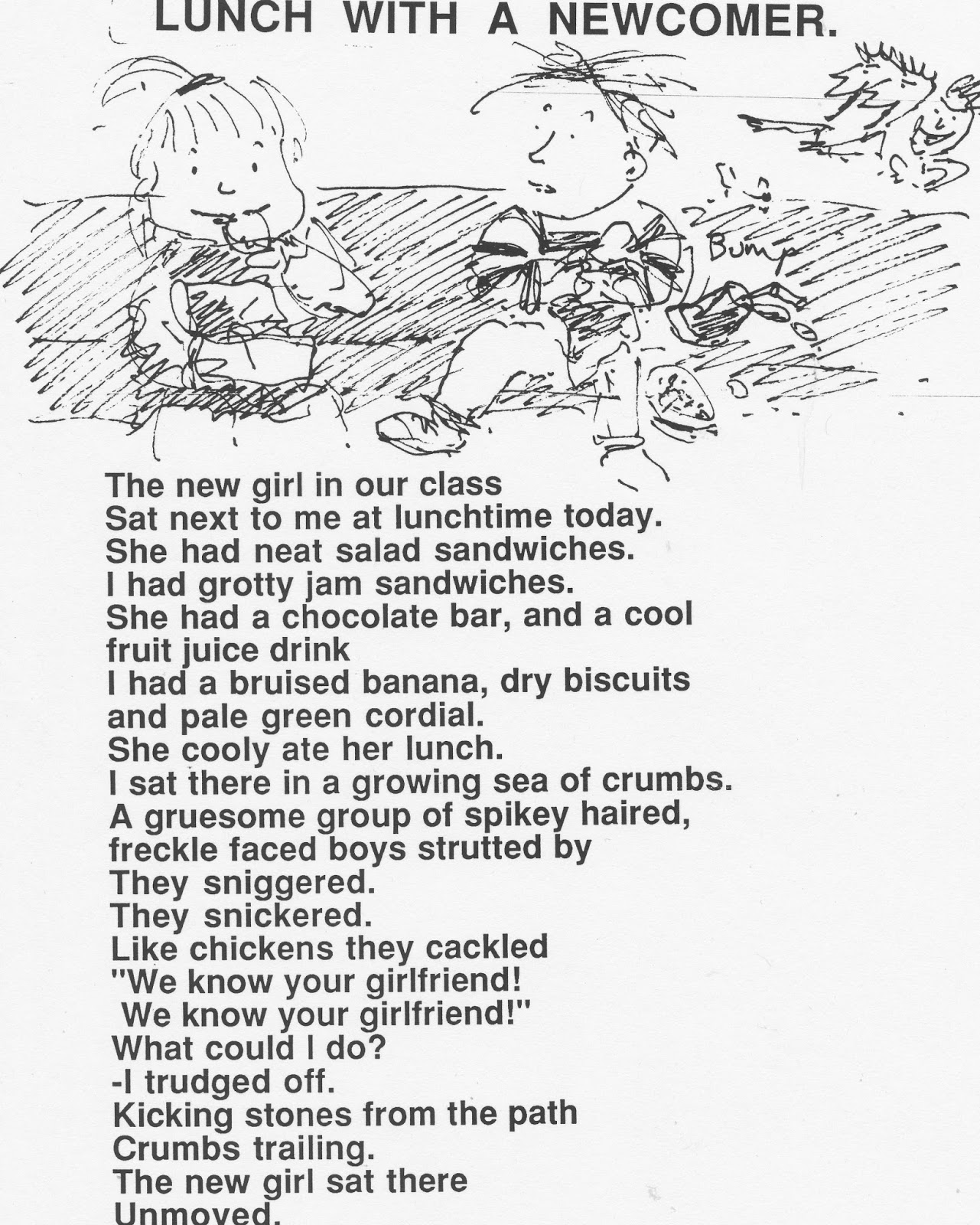 Spring Into Verse Day 9- Lunch With A Newcomer