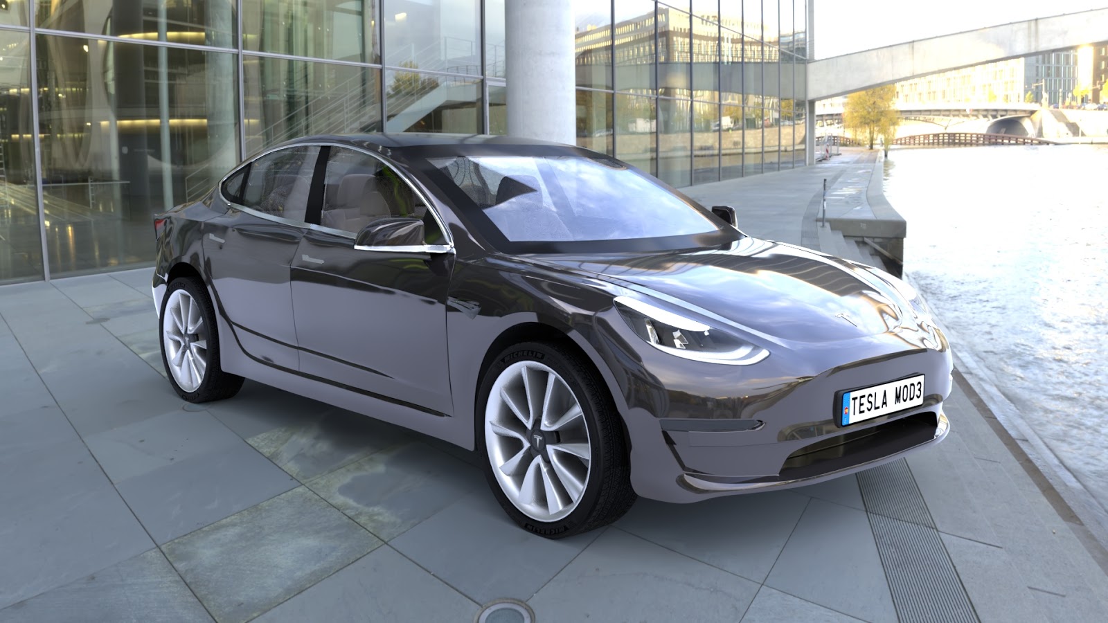 Tesla Model 3 con Blender