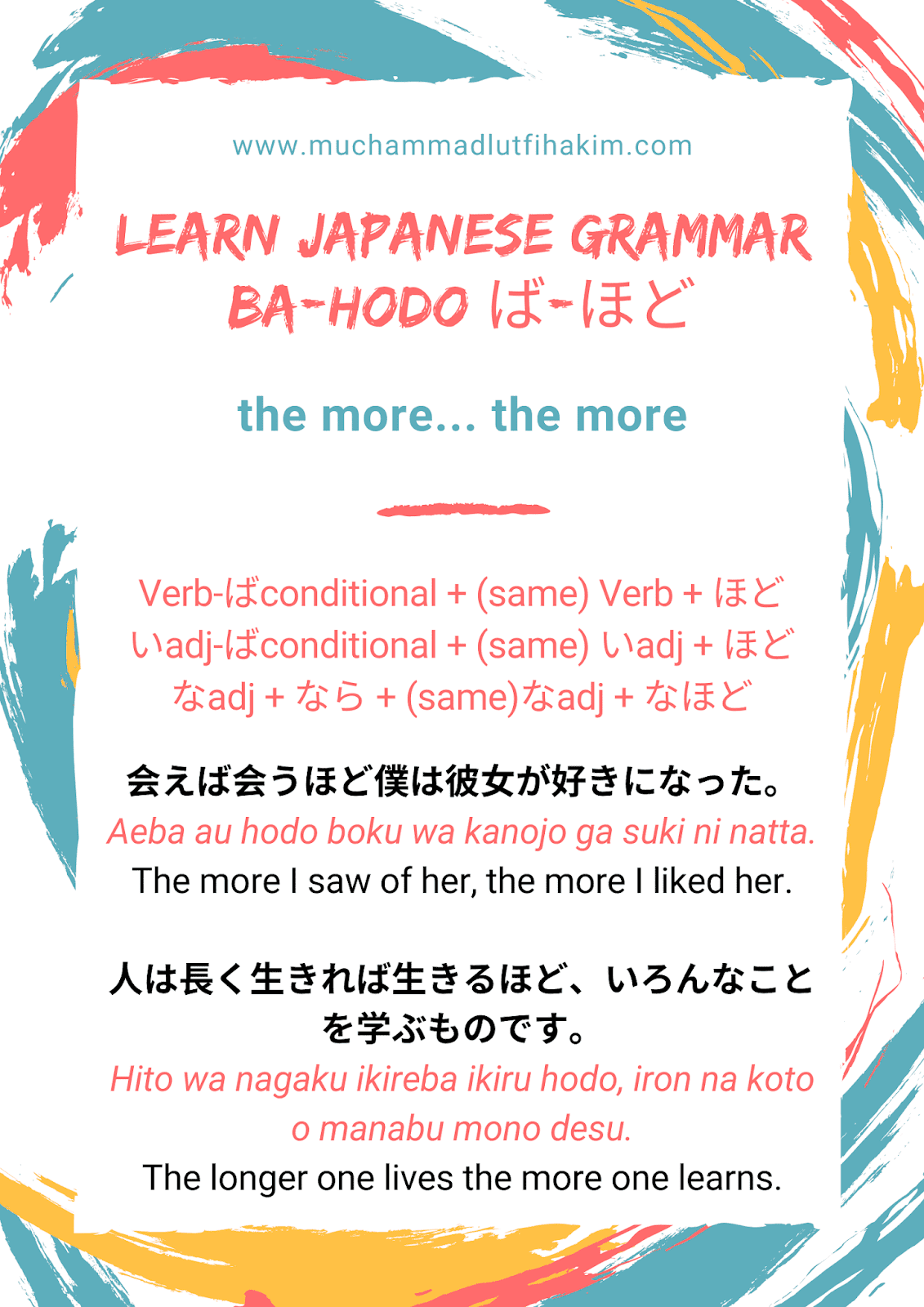 Learn Japanese Grammar ~ ba-hodo (~ ば-ほど) - Muchammad Lutfi's Blog