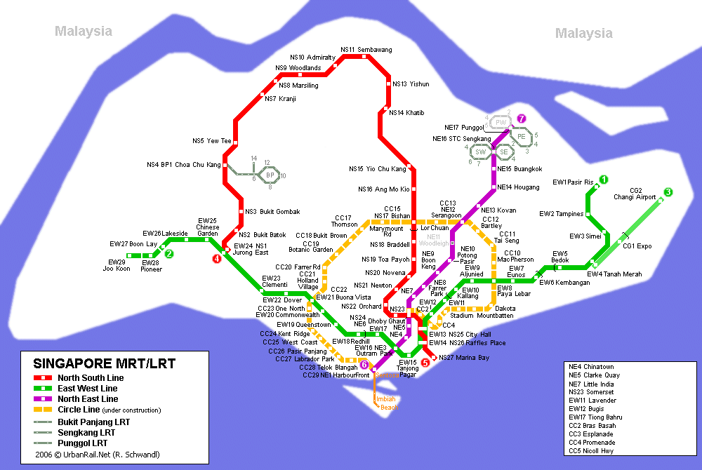 Mapas Geográficos de Singapura ou Cingapura