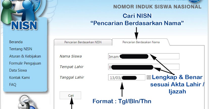 Cara Menemukan Nisn Siswa / Cek Data Akseptor Didik (Info Siswa) Secara ...