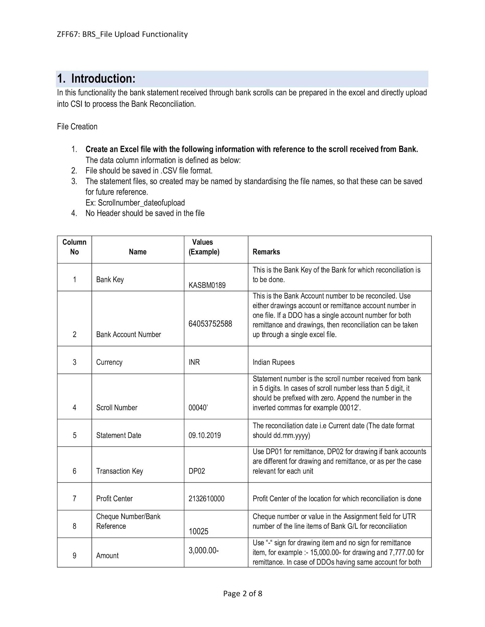 Standard Operating Procedure (SOP) Manual Bank Reconciliation with File ...