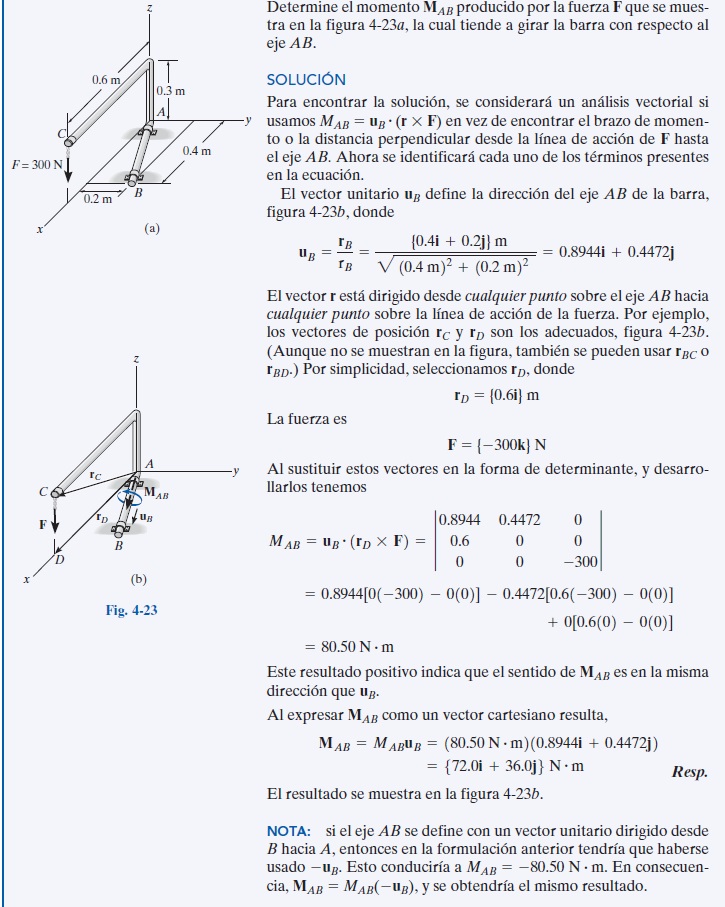 Ejemplo 2: Momento de una fuerza con respecto a un eje específico ...