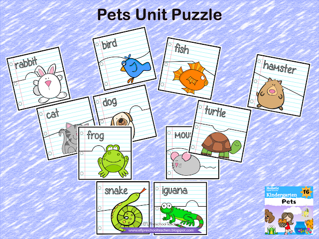 ESL/EFL Preschool Teachers: Pets Unit Games, Printable book and more ...