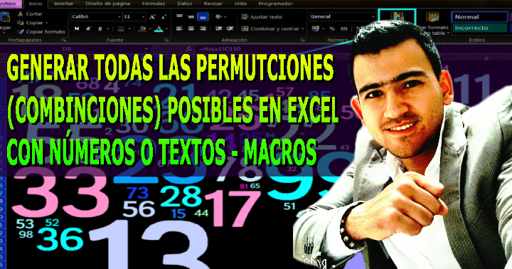 😱👉 Como GENERAR todas las PERMUTACIONES (combinaciones) con CUALQUIER NÚMERO o LETRAS en Excel ...