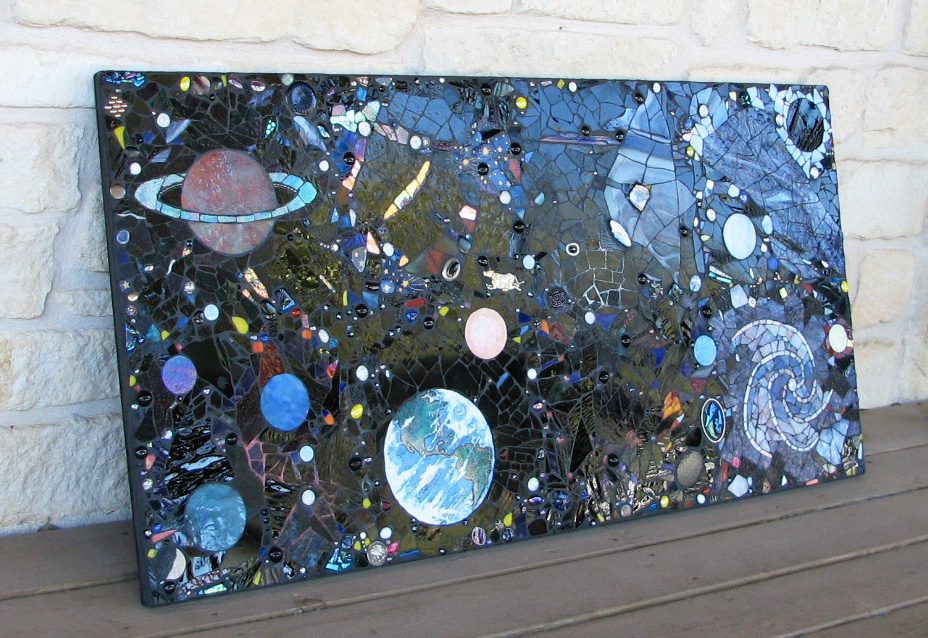 Mosaic Road: Space Mosaic Center Panel Done, 4 ft x 2 ft