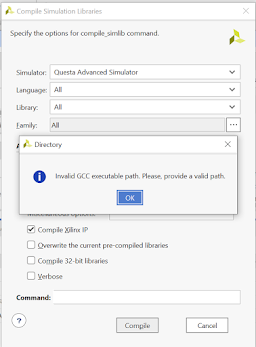 "Invaldi GCC executable path. Please provide a valid path." error while compiling simulation ...