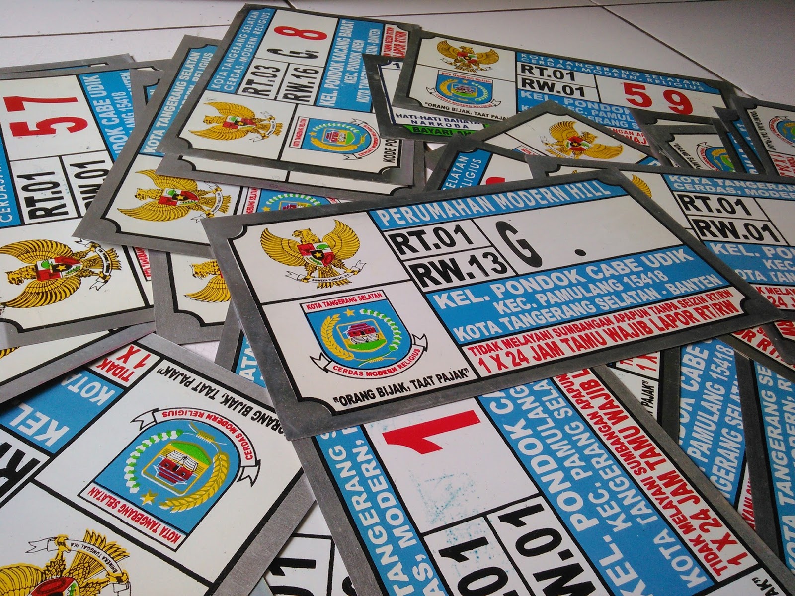 CONTOH PLAT NOMOR RUMAH ~ PERCETAKAN PLAT NOMOR RUMAH