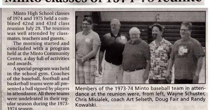 Classes 1974 - 1975 Minto High School : Reunion 2017 Grafton Record ...