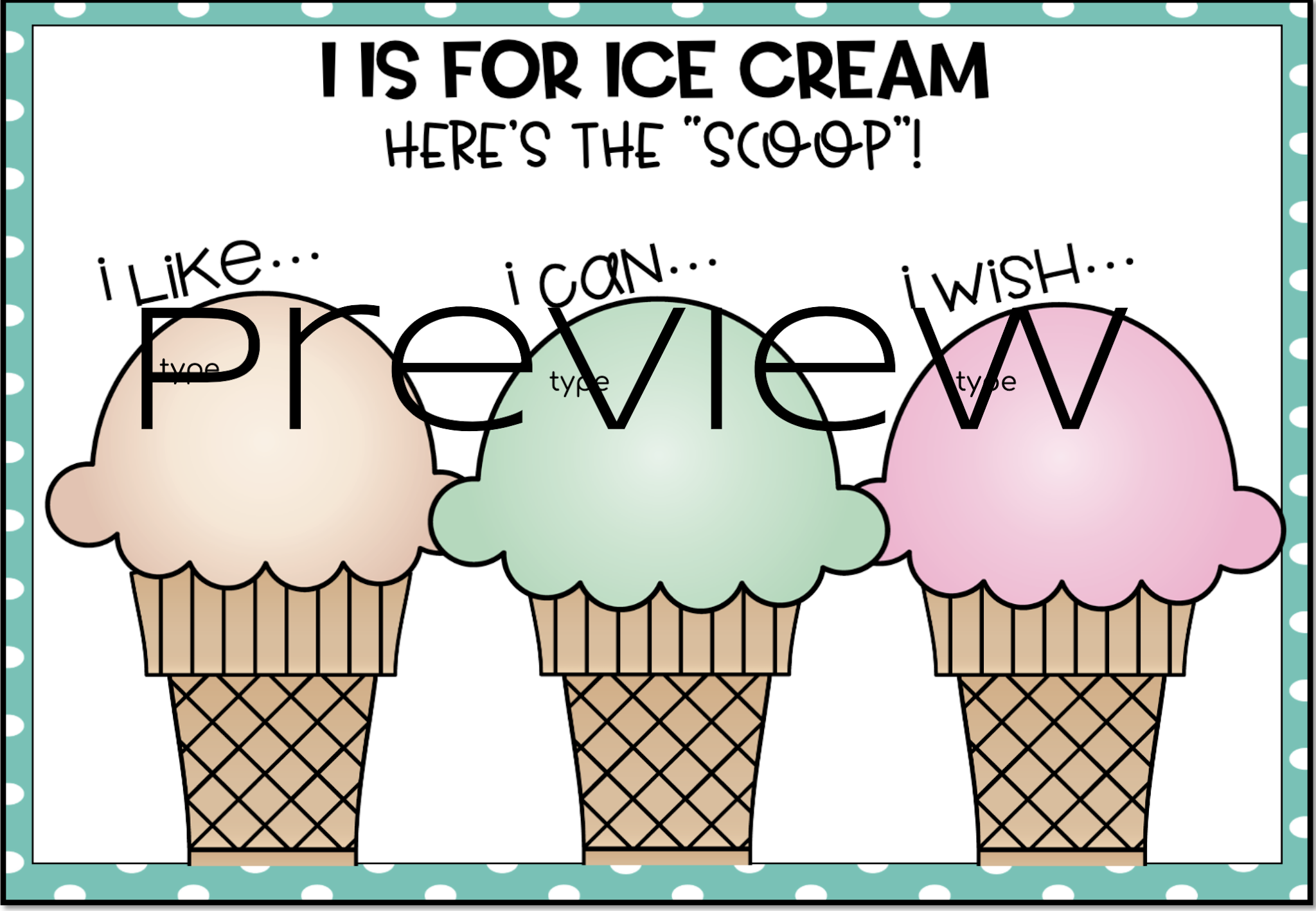 1st Grade Hip Hip Hooray!: Ii is for Ice Cream...ABC Countdown to Summer!!