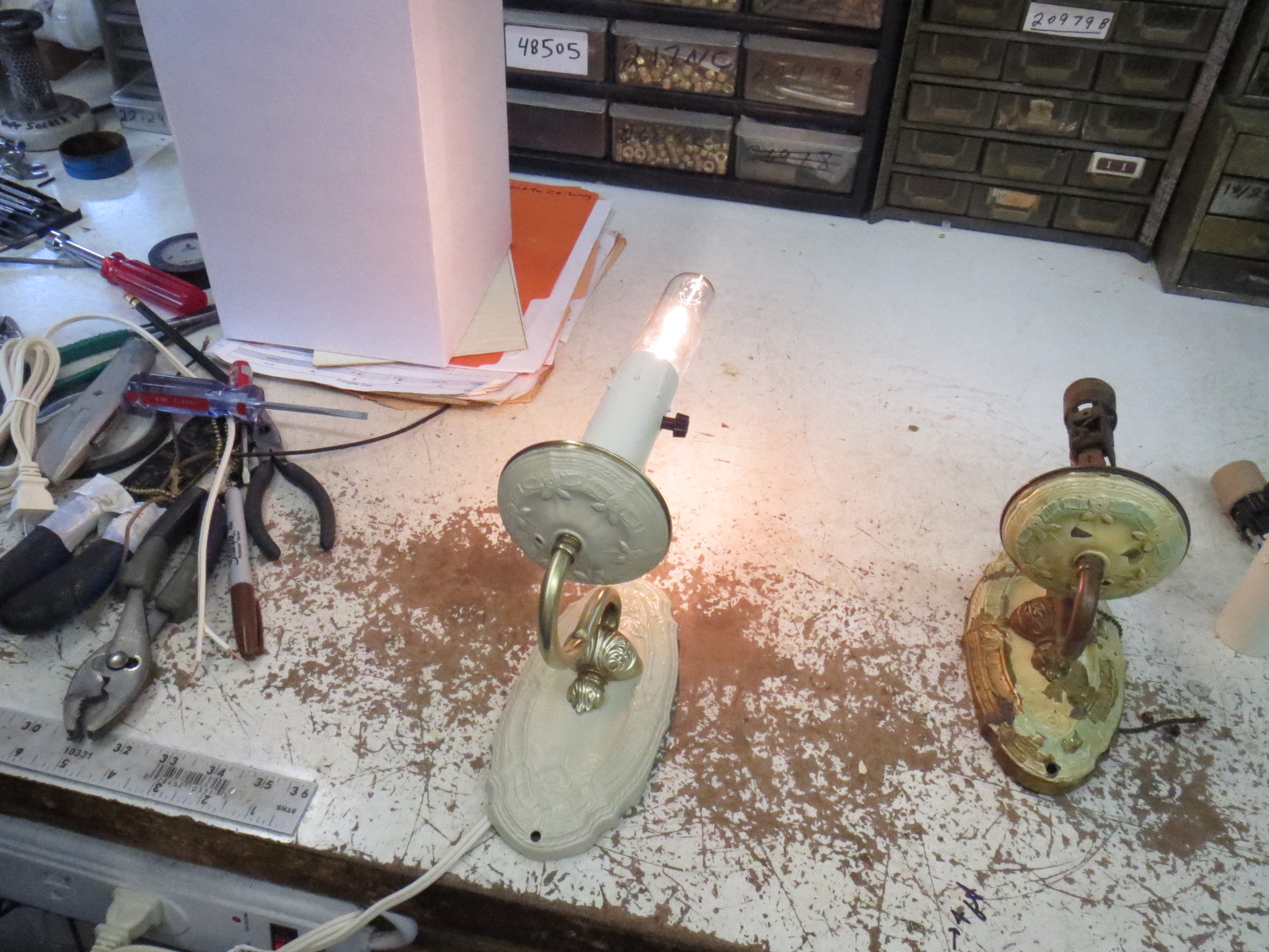 Lamp Parts and Repair | Lamp Doctor: Repaired Antique Wall Sconces Get ...