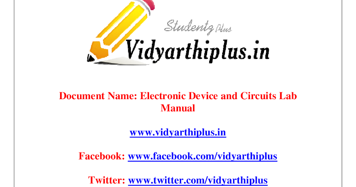 Electronic Device and Circuits (EDC) - Lab Manual ~ Vidyarthiplus (V+ ...