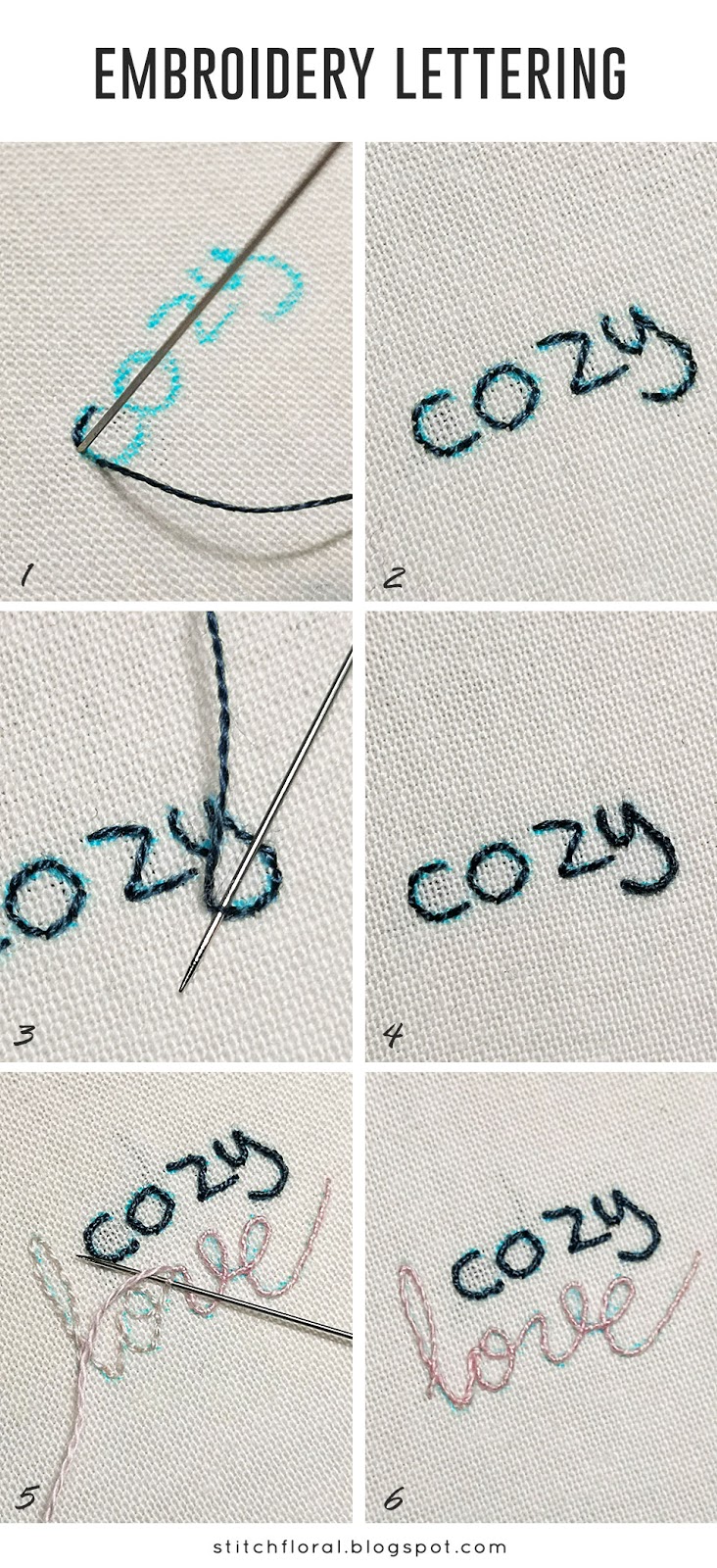 Hand embroidery easy and neat lettering secret - Stitch Floral