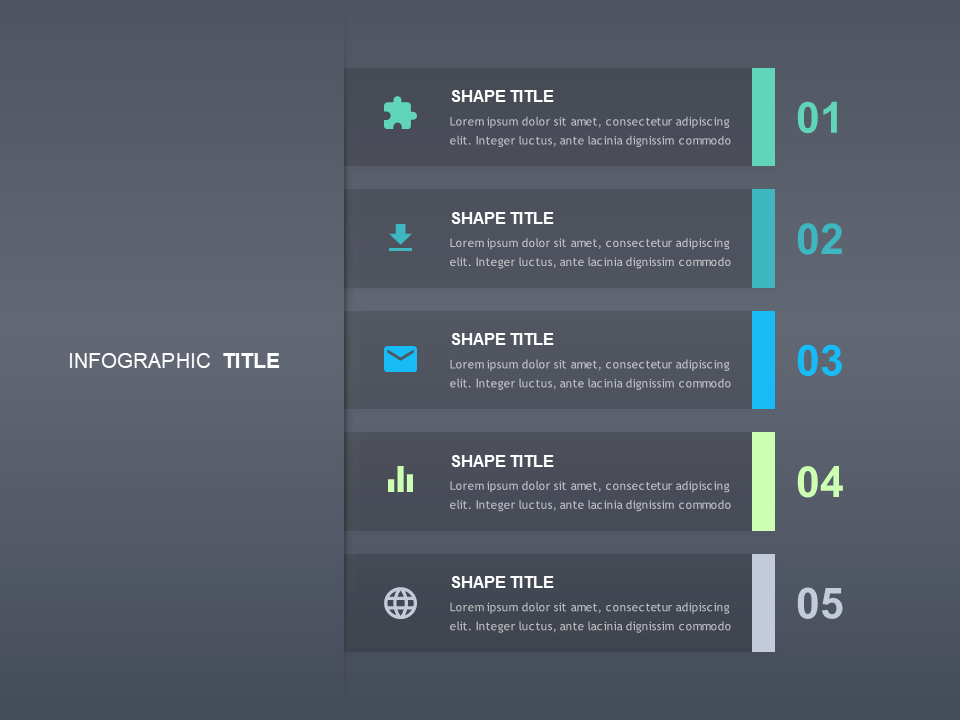 Basic Vertical List Point Color PowerPoint Templates - PowerPoint Free