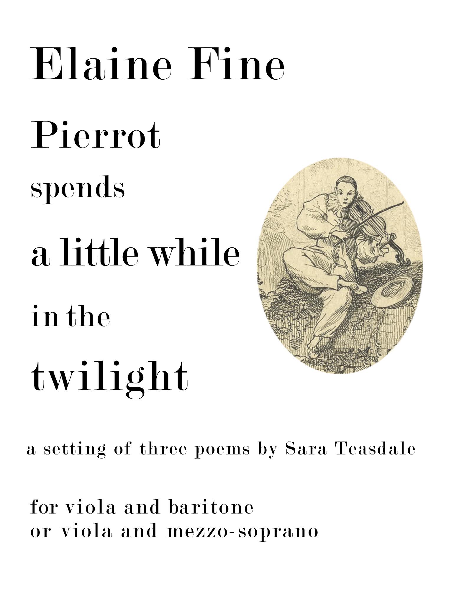 Elaine Fine s Thematic Catalog Pierrot Spends A Little While In The Twilight Elaine Fine s Thematic Catalog Pierrot Spends A Little While In The Twilight
