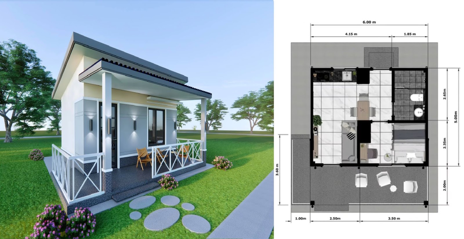 Plan petite maison de 30 m2