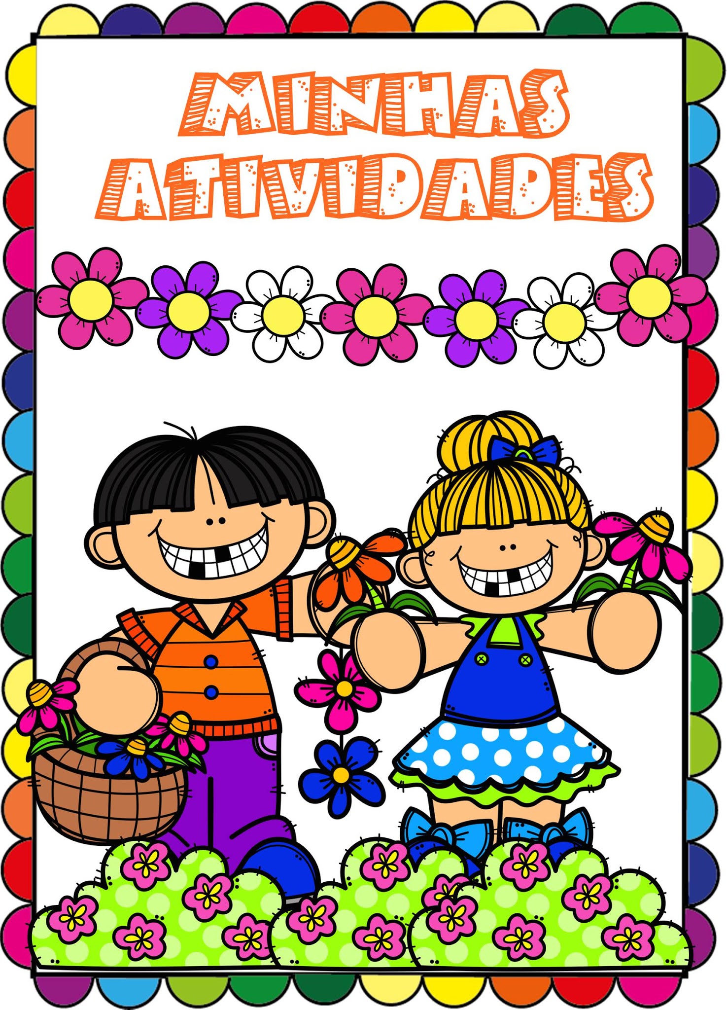 Capa Para Caderno De Atividades Educação Infantil Colorida - FDPLEARN
