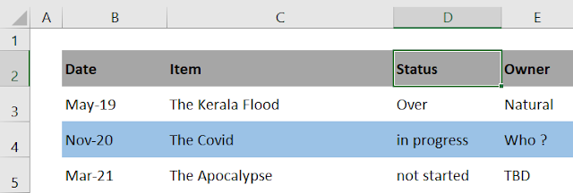 Color the Excel row based on a value/status