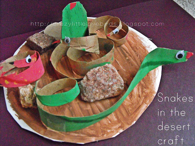Snakes in the desert. Craft for little ones