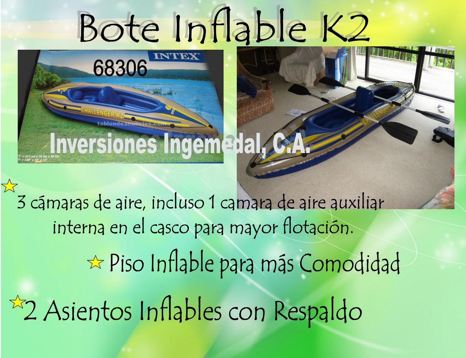 INVERSIONESINGEMEDALCA: Botes Inflables INTEX