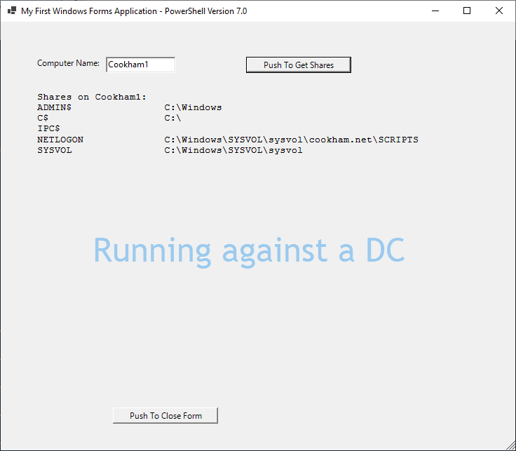 Under The Stairs Windows Forms Working In Powershell 7 Preview2