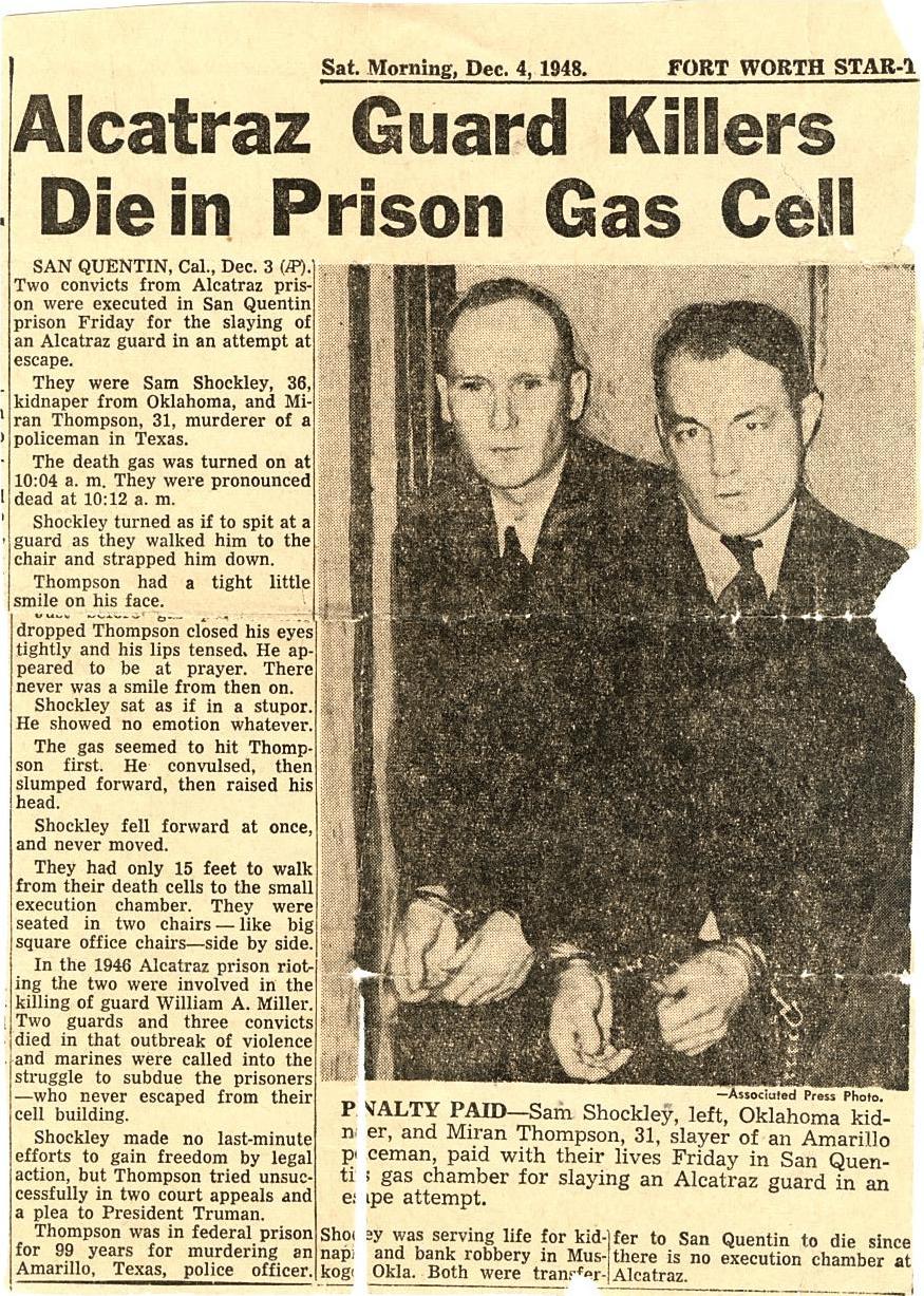 Sam Shockley Biography Alcatraz 1938 - 1948