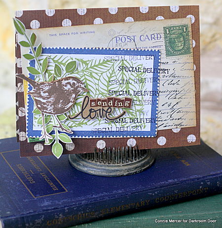 crafty goodies: Postage stamp and a bird card ~Darkroom Door