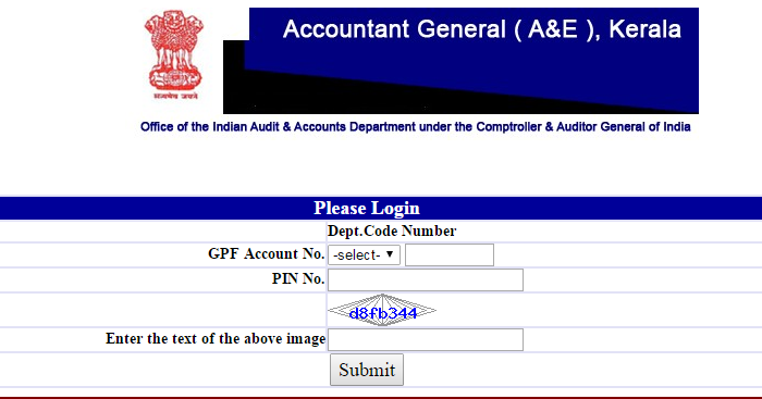 KERALA GOVERNMENT: GPF Credit card or GPF Annual Account Statements 2016-17