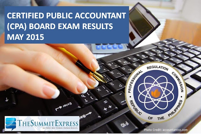 List of Passers: May 2015 CPA board exam results