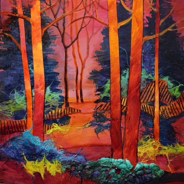 CAROL NELSON FINE ART BLOG: Mixed Media Collage on Wood Panel, "Rosy ...