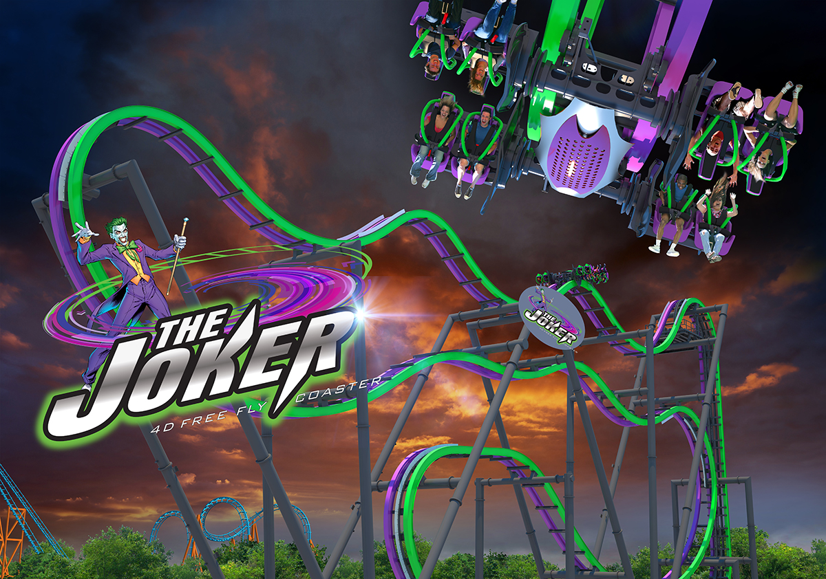 "The Joker" overtakes New 4D Free Fly Coaster at Six Flags Great Adventure