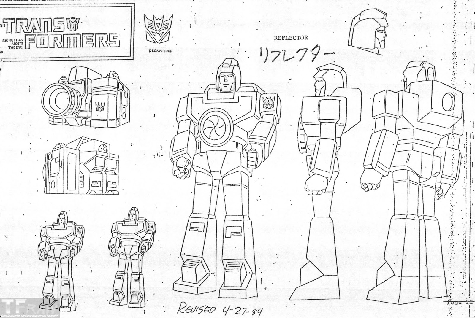 Transformers G1 Model Sheets