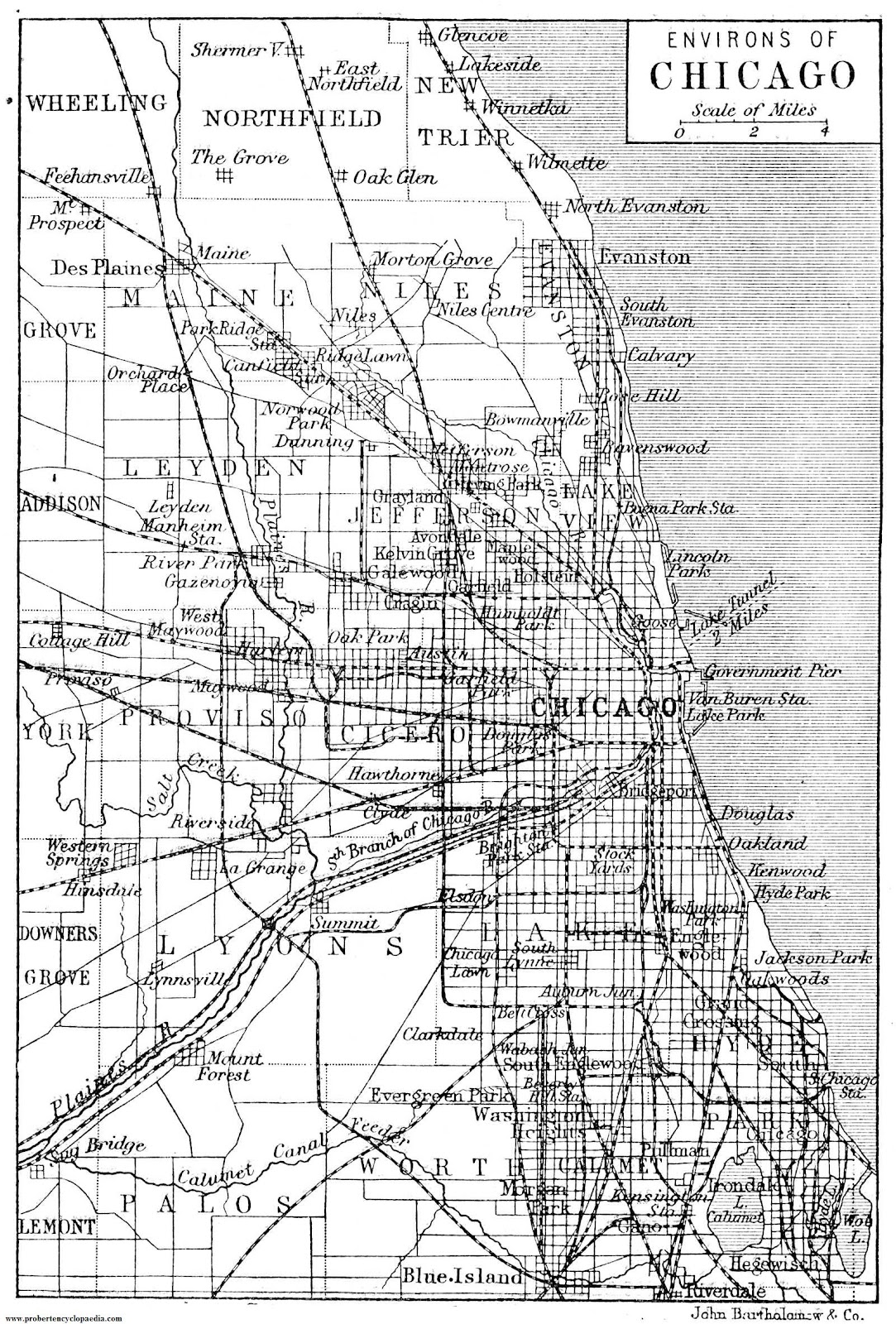 Map of Chicago, USA