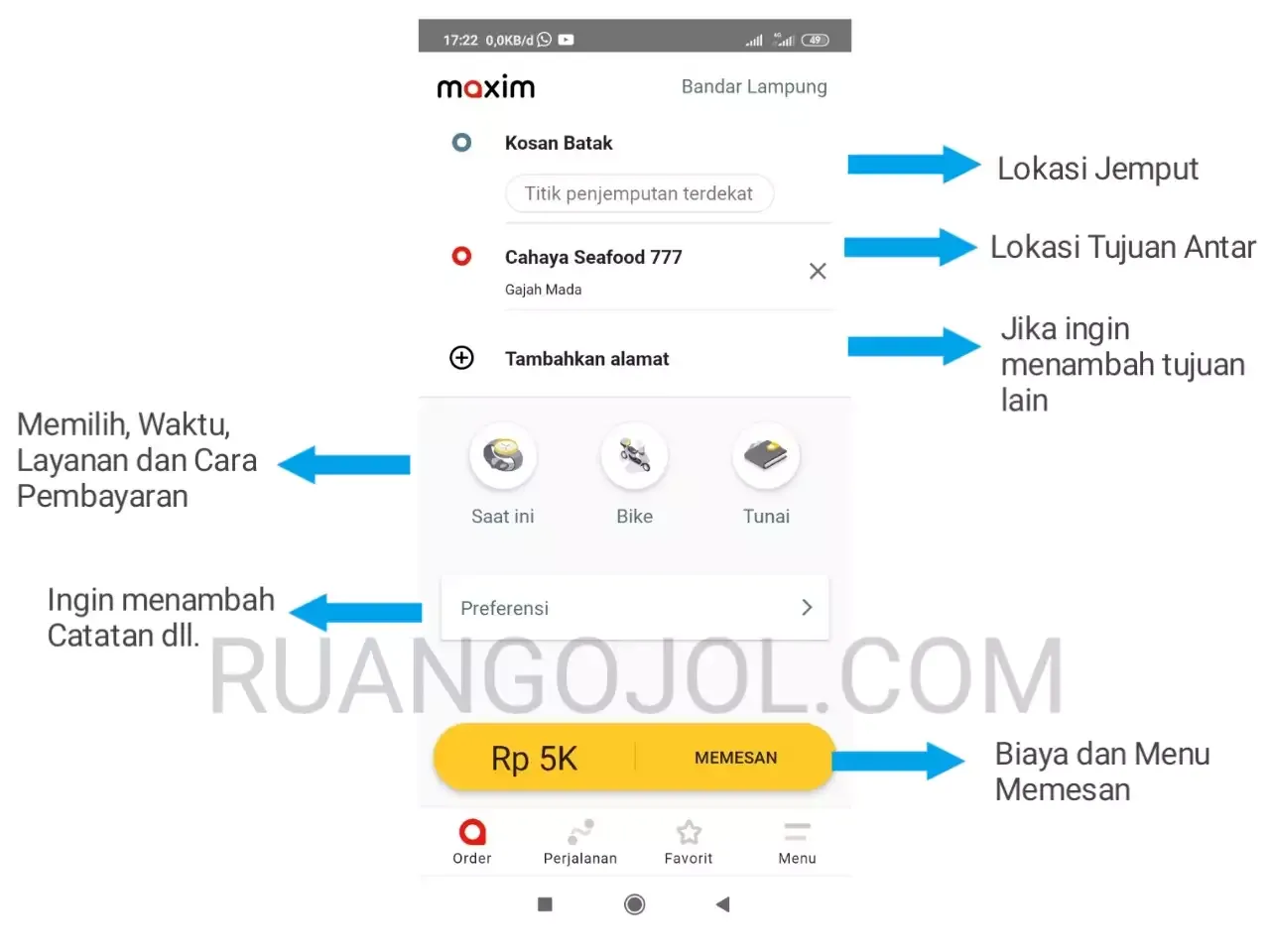 Cara Order Layanan Maxim (Ojek, Food, Shop, Delivery, Jasa) Terbaru