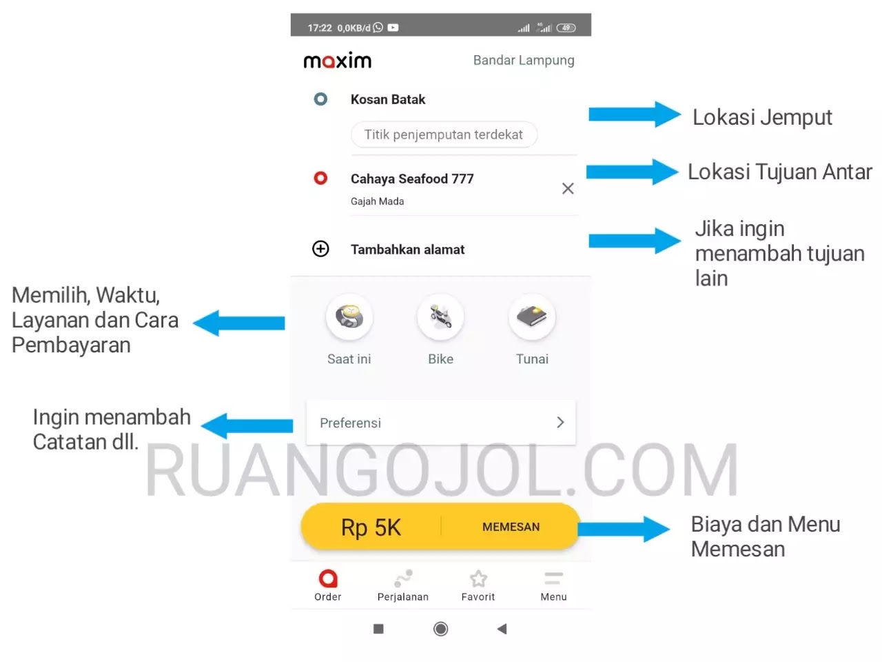 Cara Order Layanan Maxim (Ojek, Food, Shop, Delivery, Jasa) Terbaru