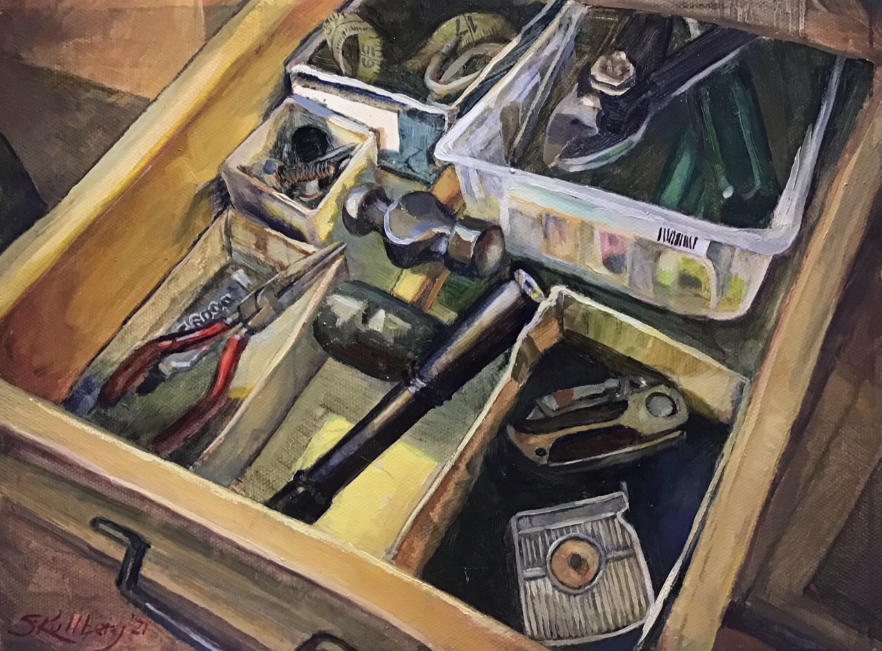 Sharon Kullberg Paintings: Kitchen Junk Drawer