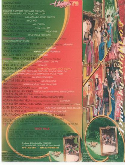 Thúy Nga Video 79 - Paris By Night 62 (Âm Nhạc Không Biên Giới) ~ CD ...