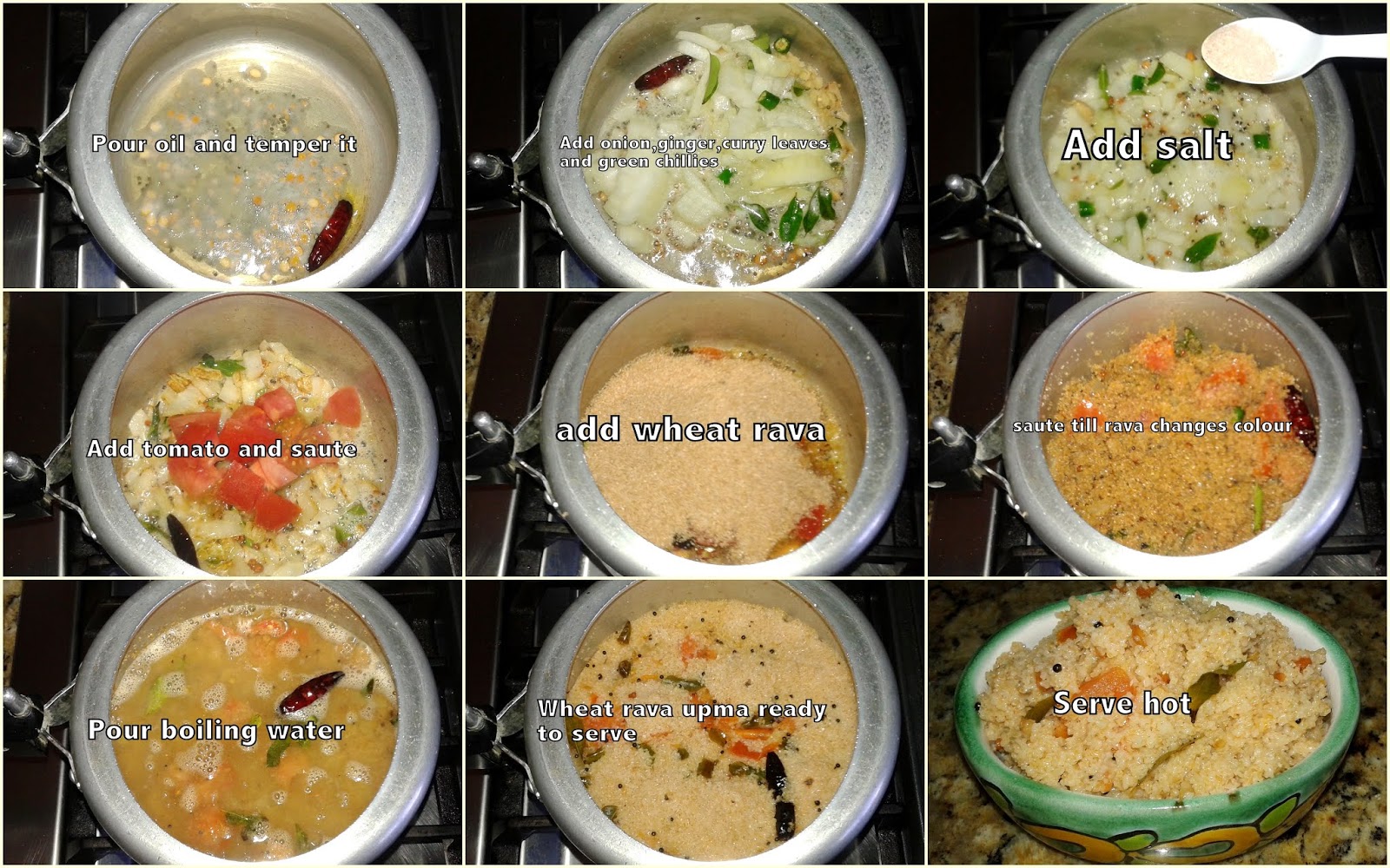 Sailaja Kitchen...A site for all food lovers!: Wheat Rava Upma Recipe ...