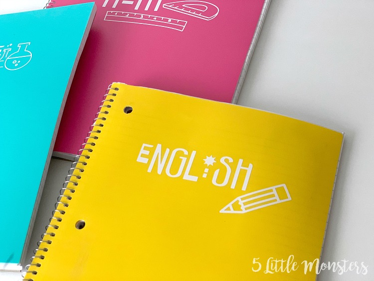 5 Little Monsters: Vinyl Notebook Subject Labels