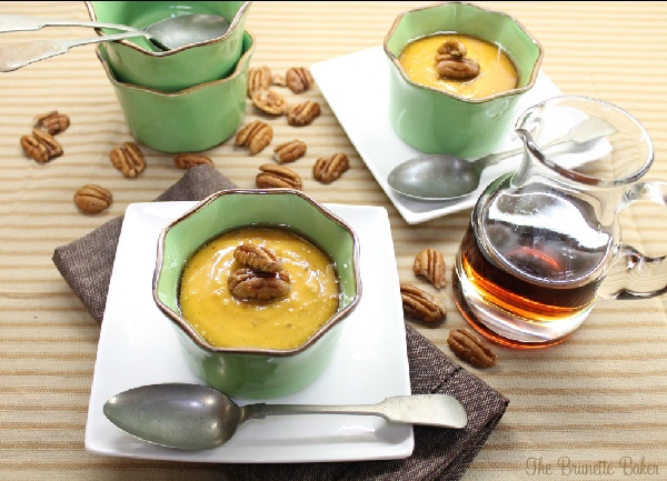Pumpkin Custard with Warm Maple Syrup | The Brunette Baker