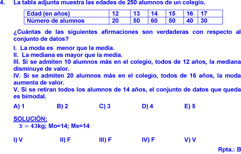 MEDIA MODA MEDIANA EJERCICIOS RESUELTOS