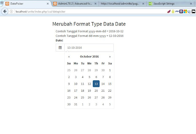 Merubah Format Tanggal Datepicker Bootstrap - haryantoduwi