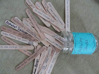 Activity Sticks...for kid activities, date nights or me time...this is ...