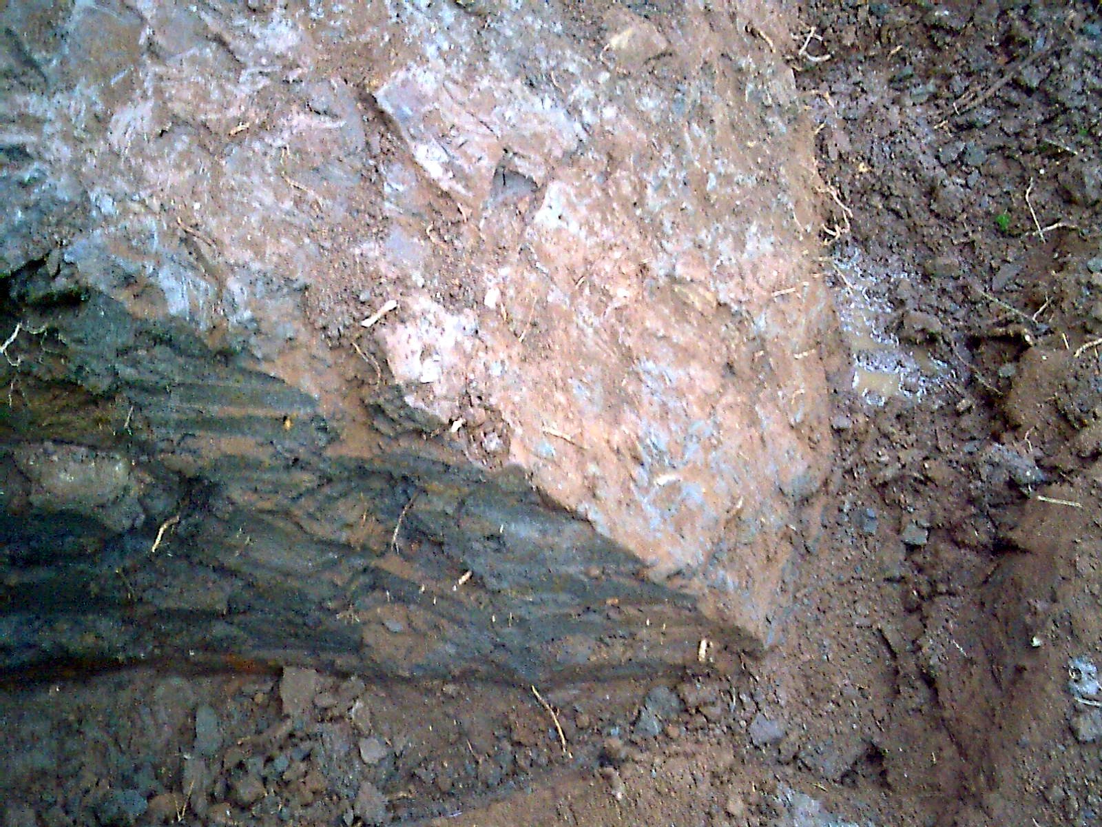 HISTORY OF A BECK: Angle of blue clay deposits at Stainton