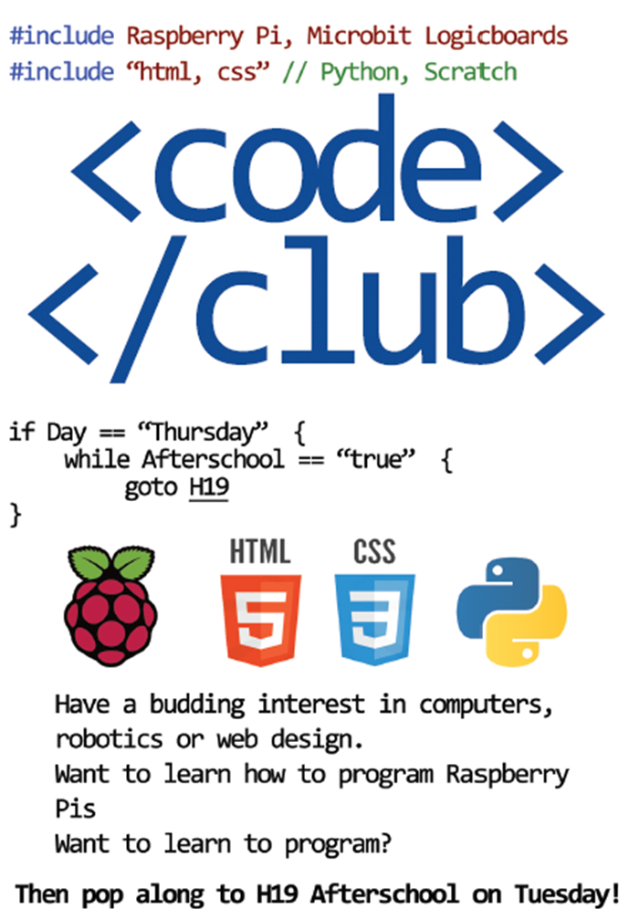 Lutterworth College Computing: Coding Club at Lutterworth College