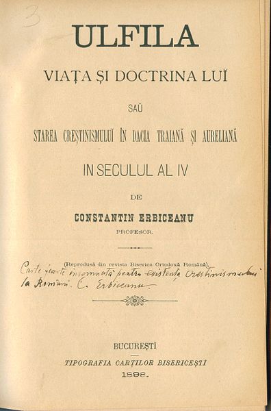 Updates, Live: A Romanian Book on Bishop Wulfila